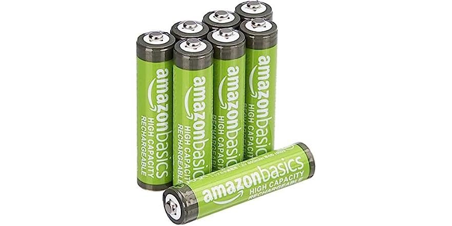 Amazon Basics 8-Pack AAA Rechargeable Batteries 454560