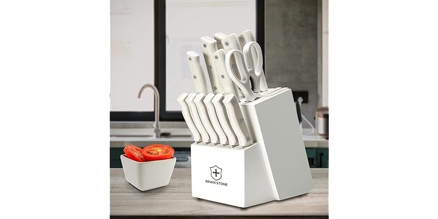 BRAVESTONE 15 Piece Kitchen Knife Set