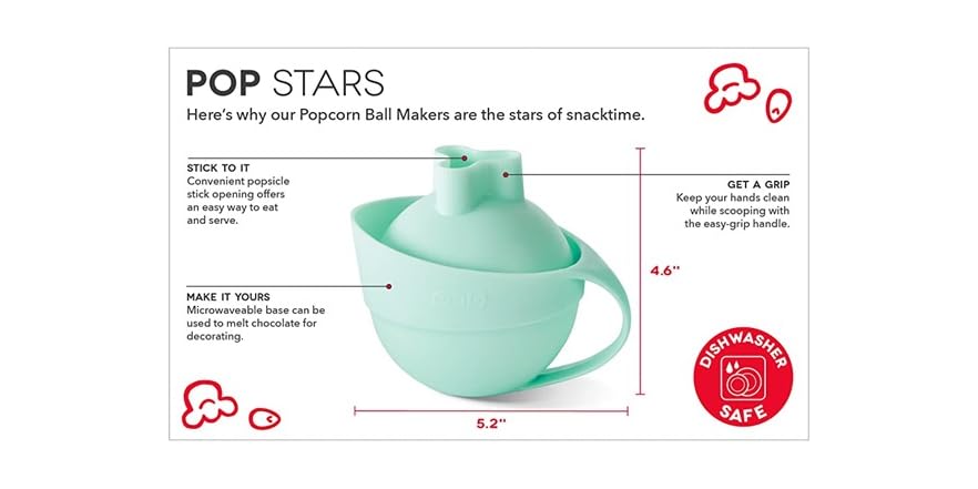 Dash Popcorn Ball Maker, Set of 4