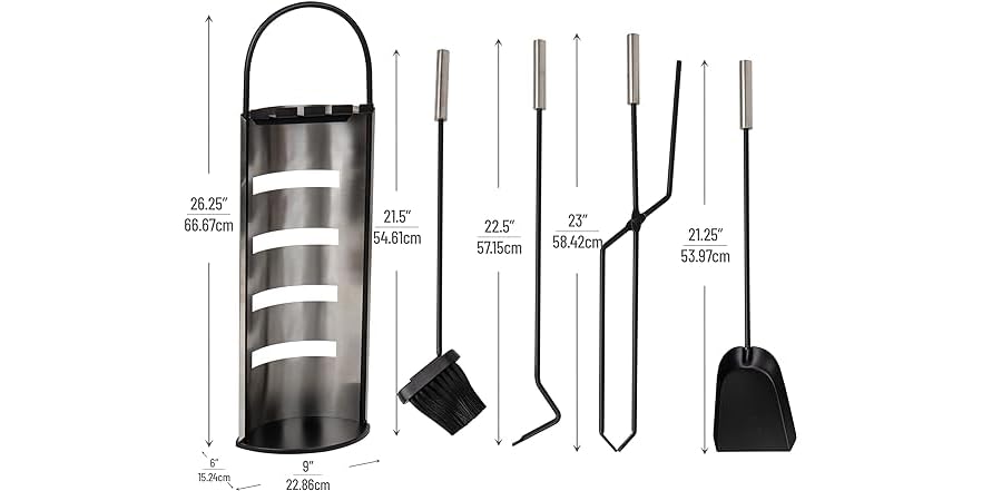 Mind Reader Fireplace Set with Stand