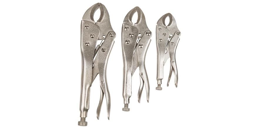 3-PC Locking Plier Set with Storage Pouch
