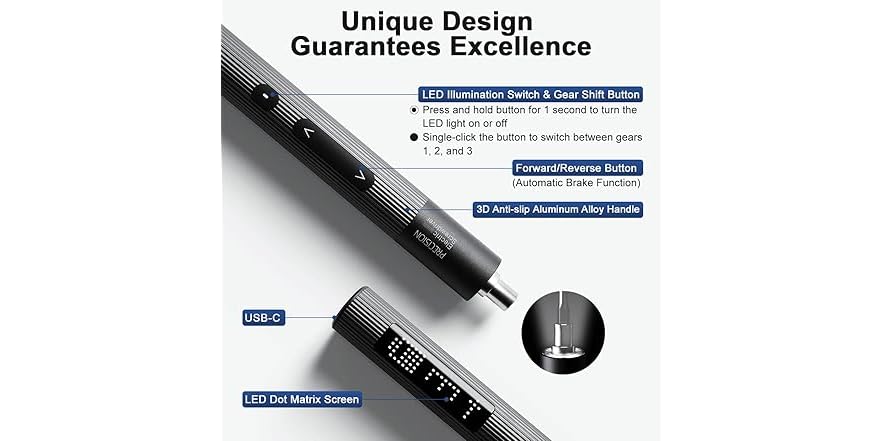 Precision Electric Screwdriver Set with LED Screen