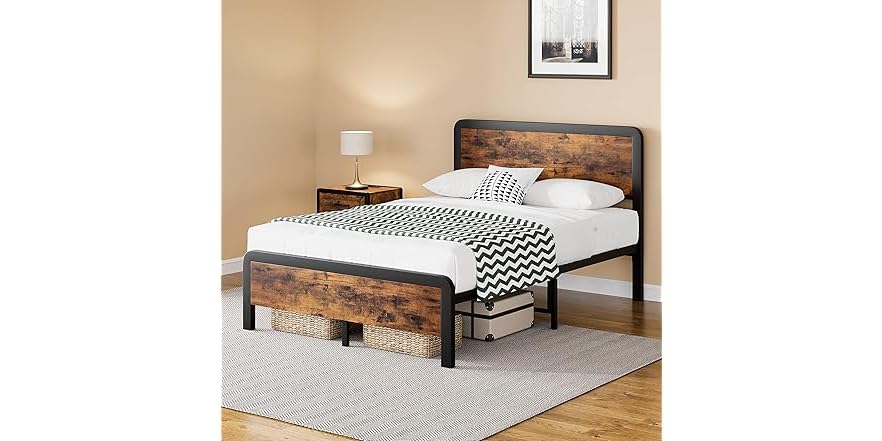 IDEALHOUSE Full Bed Frame with Headboard