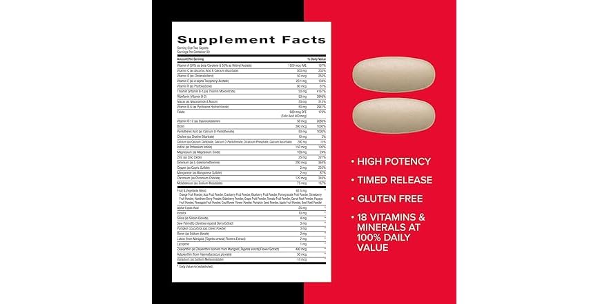 Mega Men Multivitamin Caplets, 180-Ct