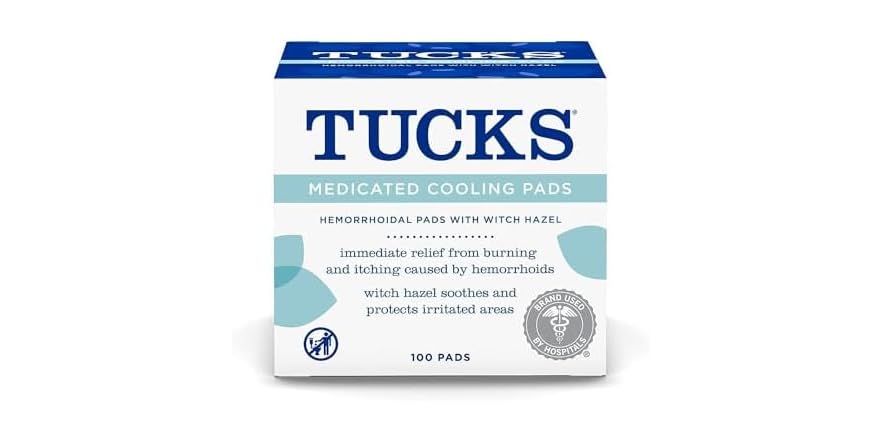 TUCKS Medicated Cooling Pads, 100 Count