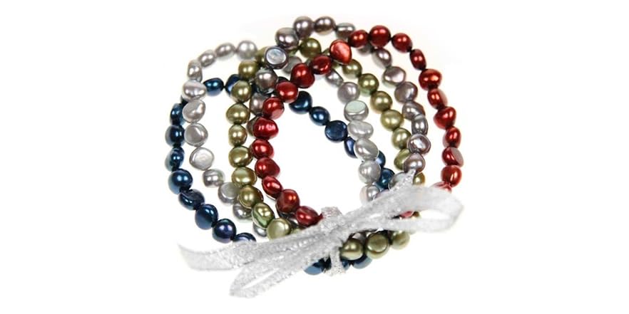 Charisma Boxed Set 5 Elastic Dark Pearl Bracelets