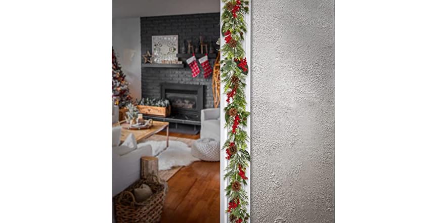 6' Unlit Artificial Garland, Flexible Base