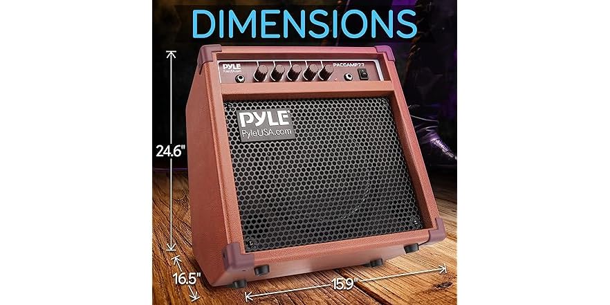 (NEW) Pyle 15- Watt Acoustic Portable Electric Guitar Mini Amplifier