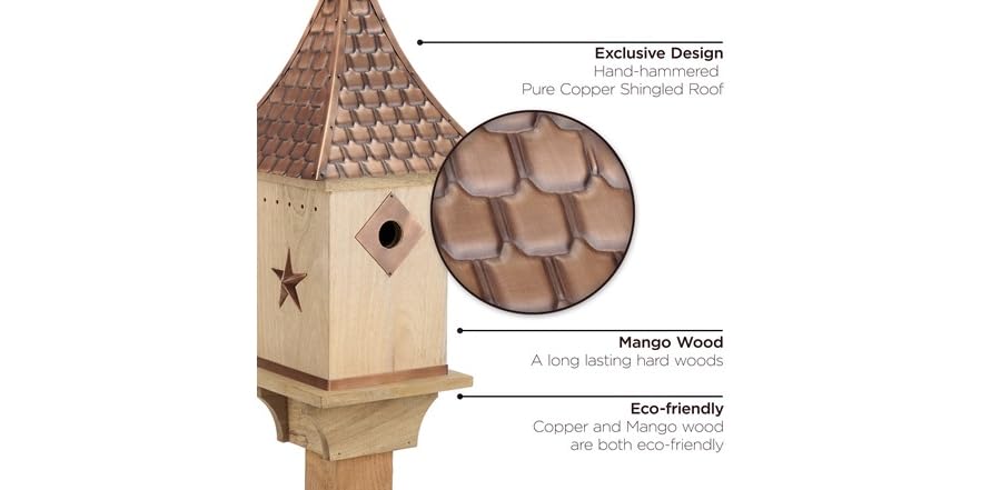 Copper Shingled Roof Bird House