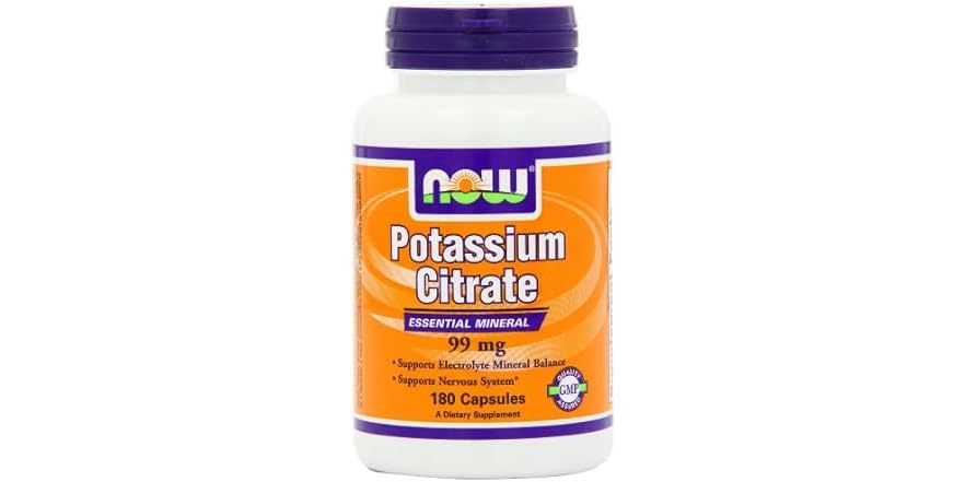 NOW Potassium Citrate 99 mg,180 Capsules