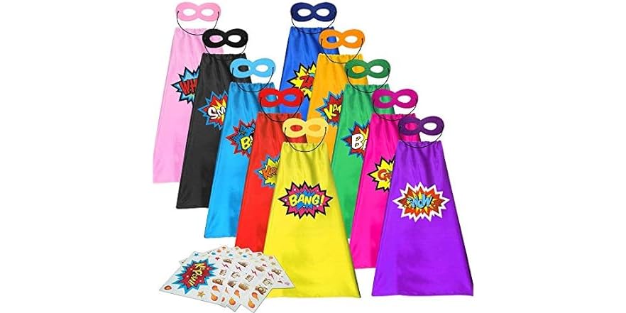 Kids Superhero Capes and Masks 10 Sets