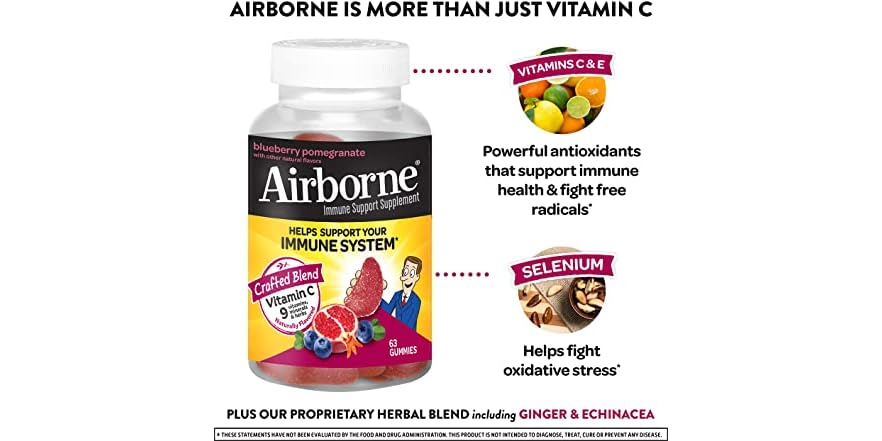 Airborne Blueberry Gummies 63 Ct / 2 Pk