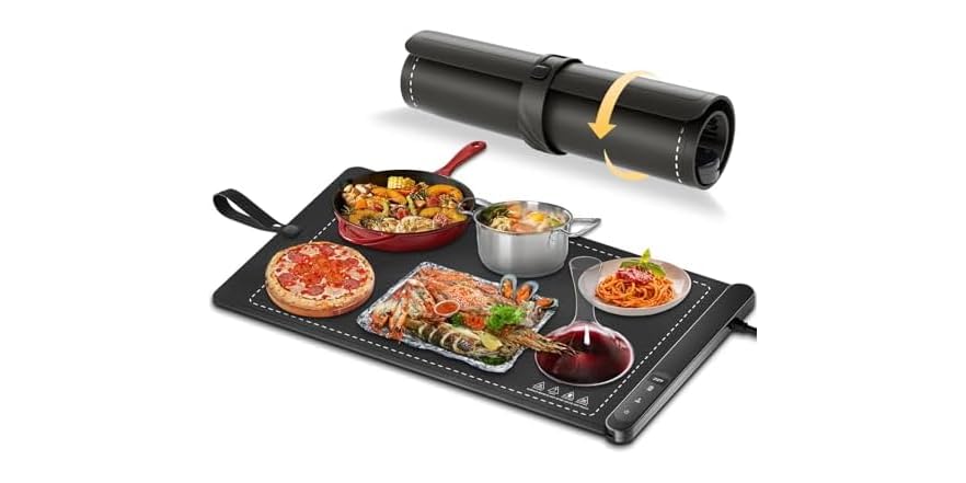 HERTIENDO Food Warming Mat (black)