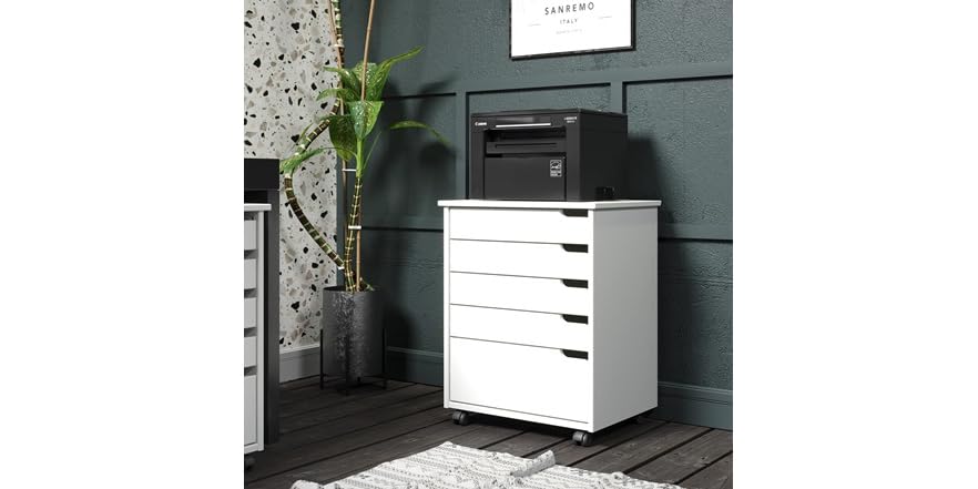 4+1 Narrow or Extra Wide White Roll Cart