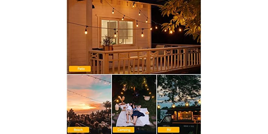 Brightown Solar String Lights Outdoor 34FT