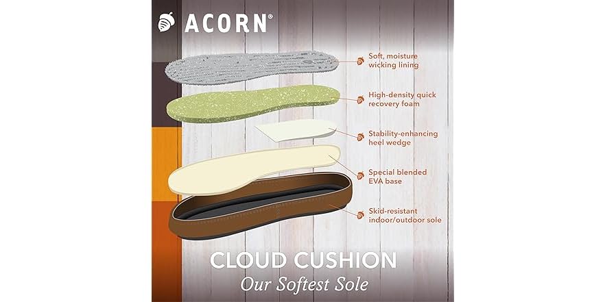 Acorn mens Slippers Moccasin, 7.5-8.5 US