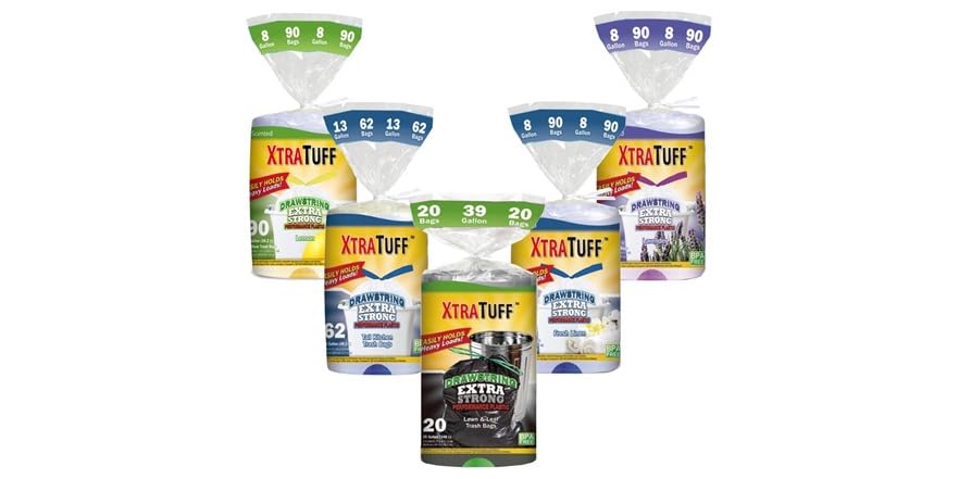 Extra Strong Trash Bags W/ Drawstring