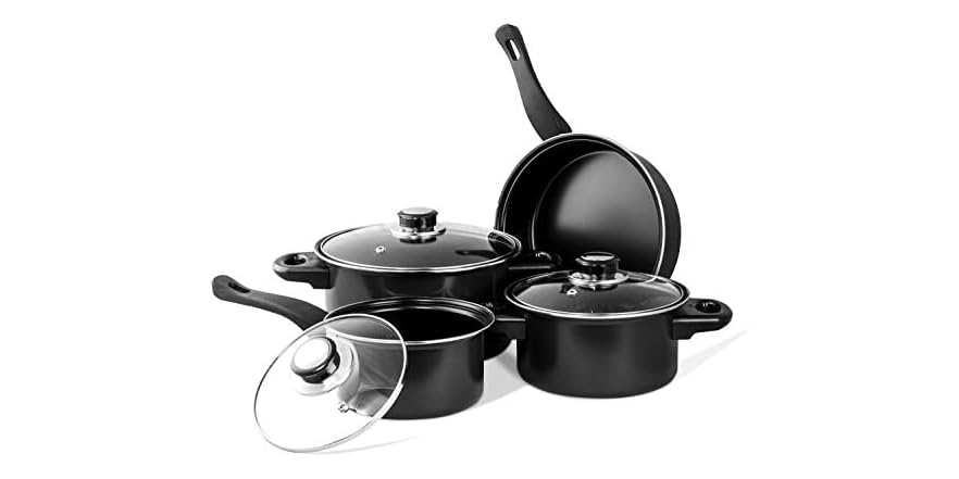 Lexi Home Carbon Steel 7pc Cookware Set