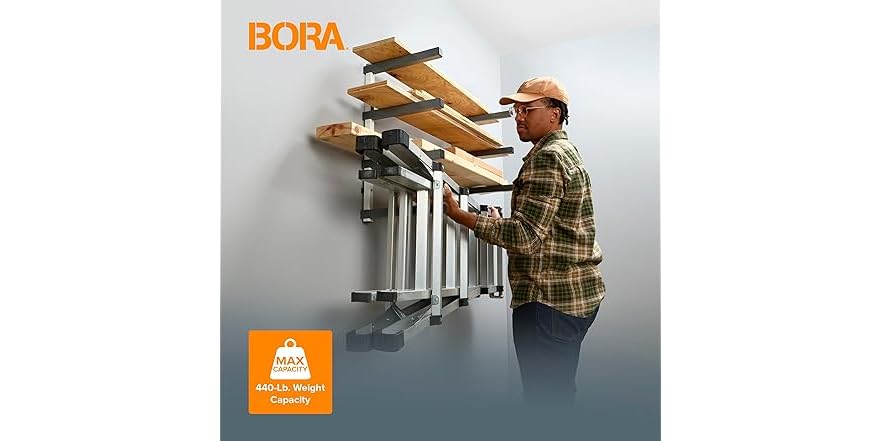 BORA 4 tier Wood Organizer and Storage Metal Rack
