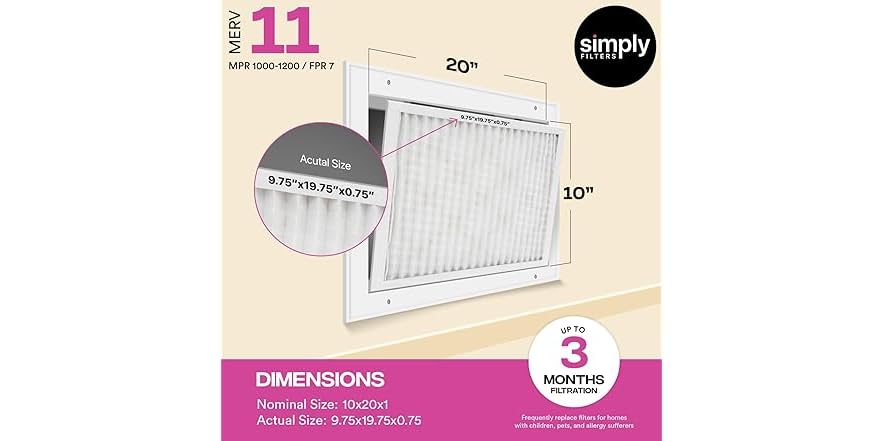 Simply Filters MERV 11, MPR 1000 Air Filter (12pk)
