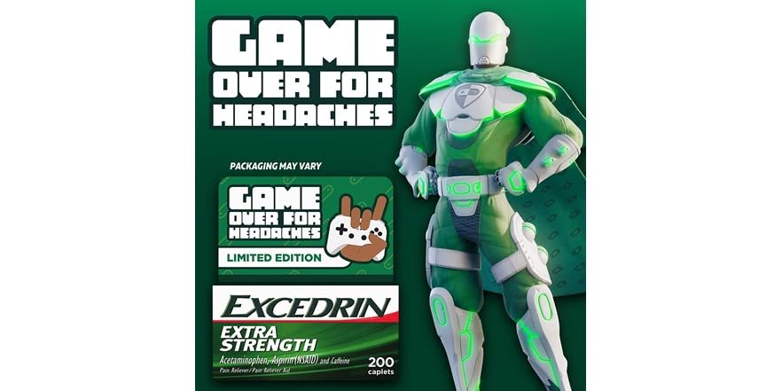 Excedrin Extra Strength Pain Relief Caplets For Headache Relief 2 Pack