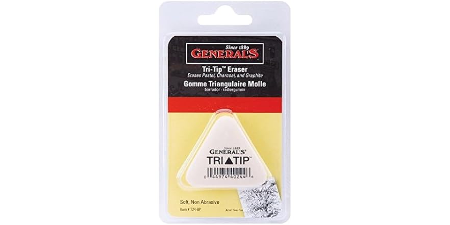 General White Tri-Tip Triangle Eraser