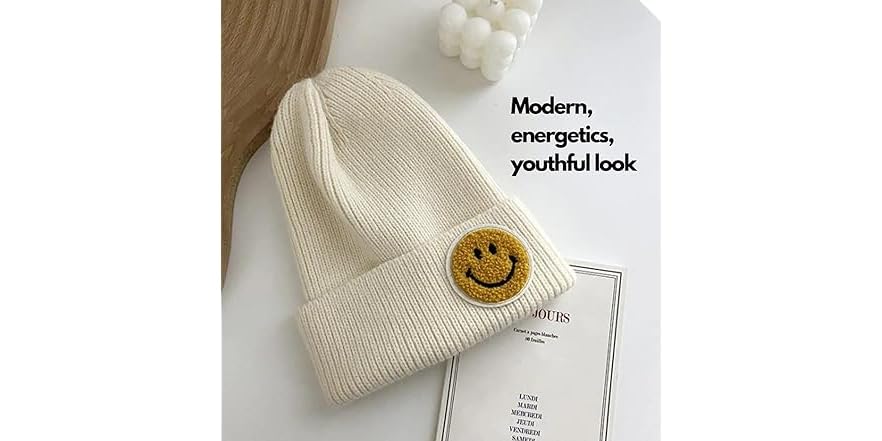 Smiley face Beanie, One Size