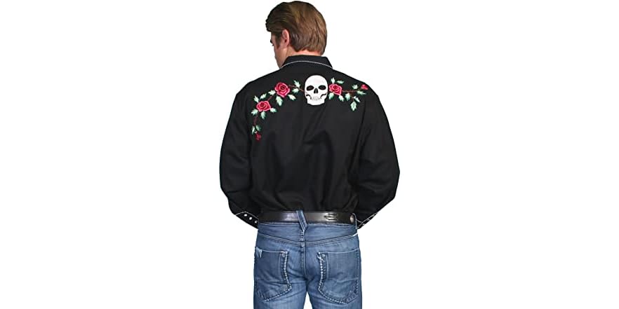 Embroidered Retro Long Sleeve Shirt