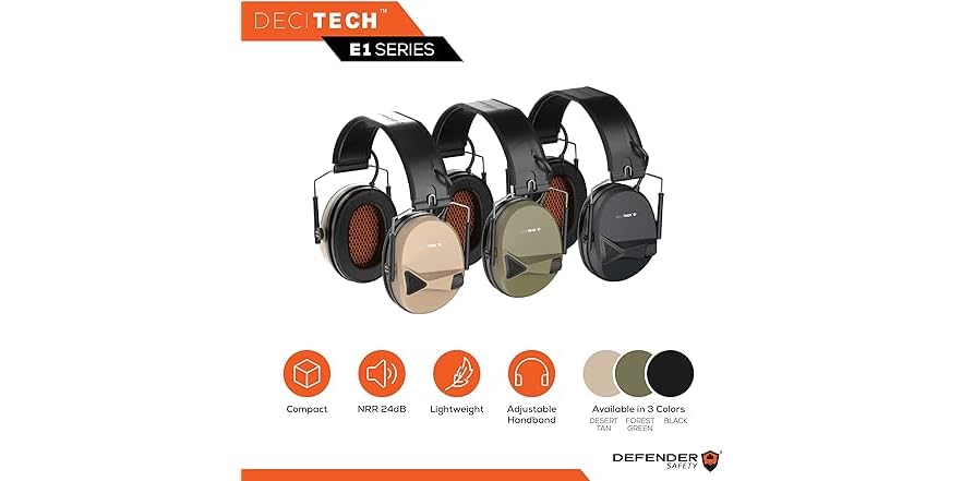 Defender E1 Electronic Active Hearing Muffs