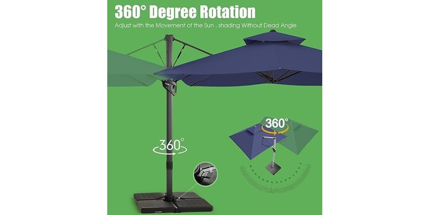 Sumbel 8'x8' Double Top Large Patio Umbrella