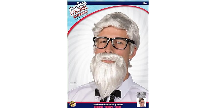 Forum mens Colonel and Beard Costume Wig