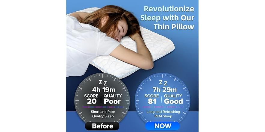 Ultra Thin Flat Pillows for Sleeping