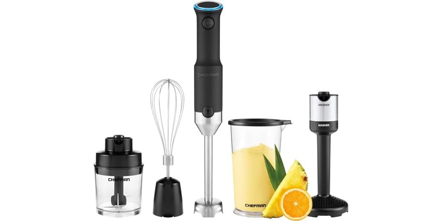 CHEFMAN Cordless Portable Immersion Blender 5-in-1