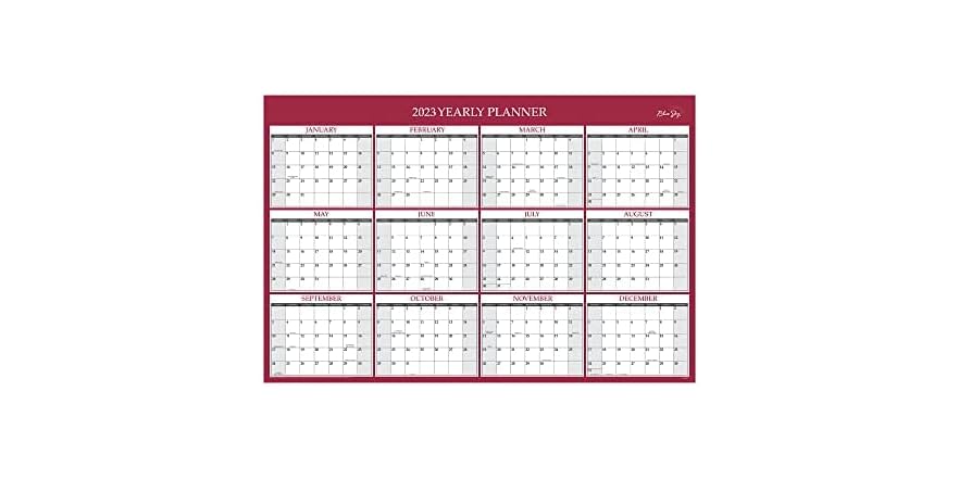 Blue Sky 2023 Erasable Wall Calendar