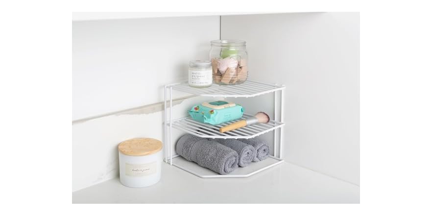 Smart Design 3-Tier Corner Shelf Rack