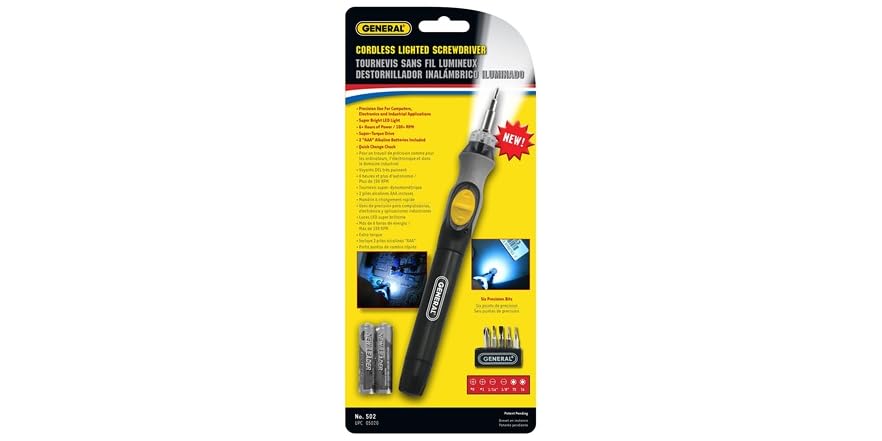 Cordless Lighted Power Precision Screwdriver