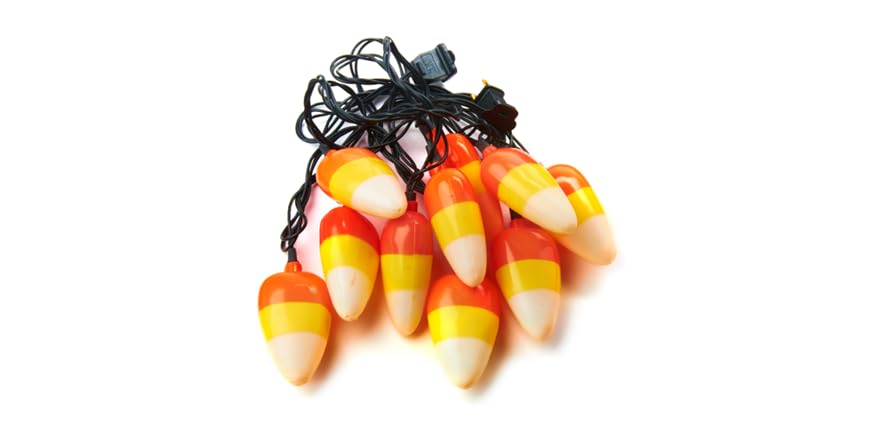 10 Candy Corn Lights Set