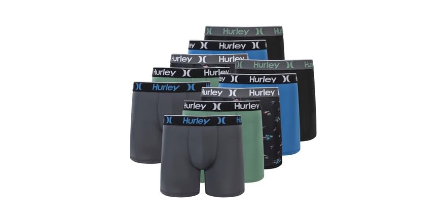 Hurley Mens 10 Pack Printed Boxer Briefs