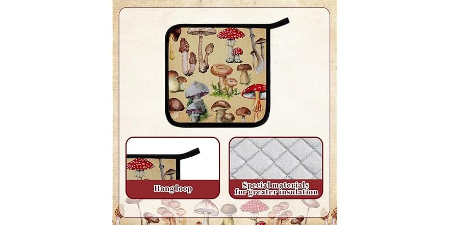 12 PC Pot Mittens With Pocket For Baking