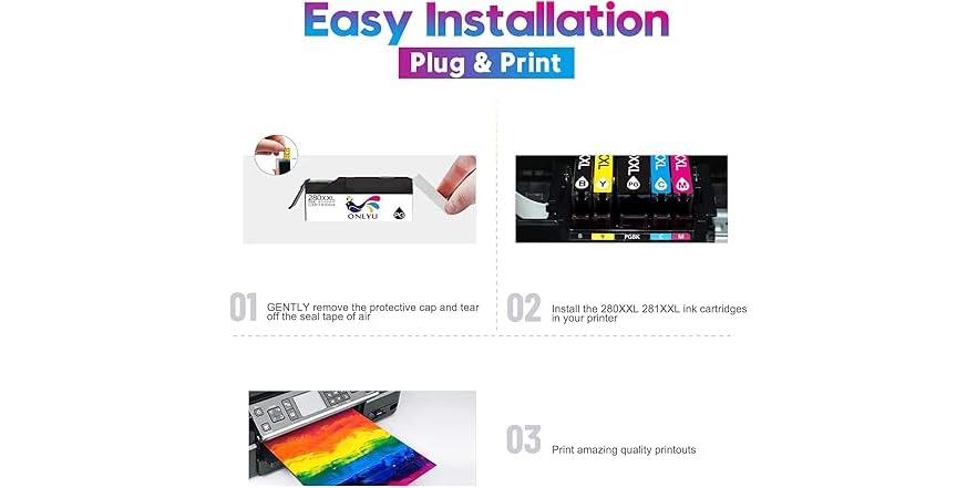 ONLYU Canon Compatible Ink Cartridge Pack