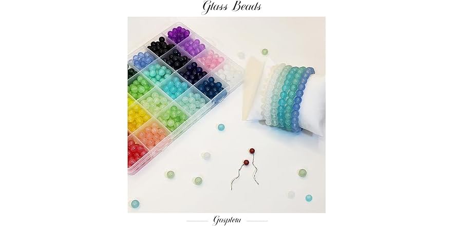 700PC 8mm Glass Beads Jewelry Kit