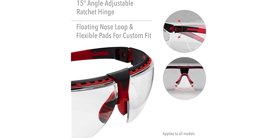 Uvex Honeywell Uvex by Avatar Safety Glasses, Red Frame with