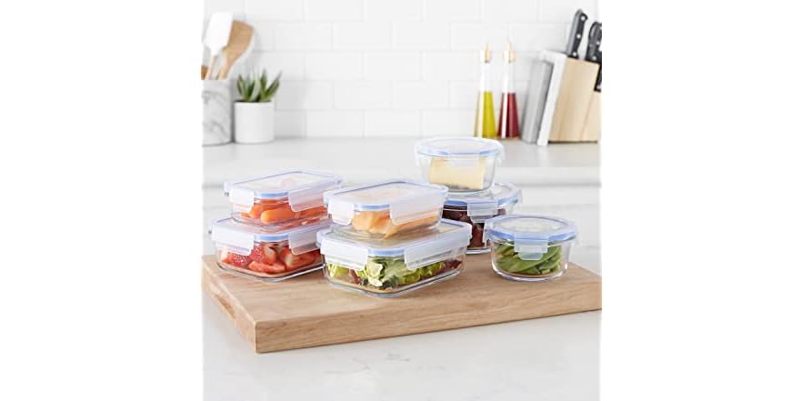 Amazon Basics 14-PC Glass Storage Set