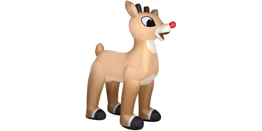 Gemmy Inflatable Rudolph w/ Blinking Nose