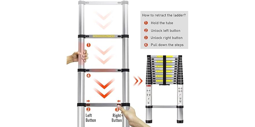 ARCHOM Telescoping Ladder 16 FT
