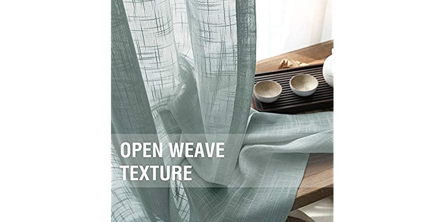 Linen Textured Sheer Open Weave Curtains