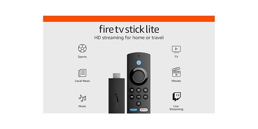 (New) Amazon Fire TV Stick Lite, Alexa Voice Remote Lite (2nd Gen ...