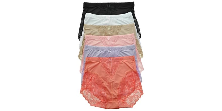High Waist Lt Control Briefs w Lace 6-Pk