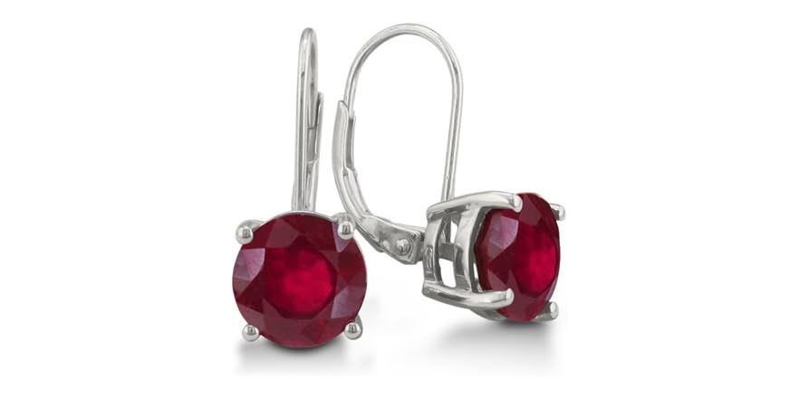 5ct Ruby Leverback Earrings
