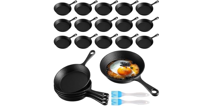 20 Set Mini Cast Iron Skillets